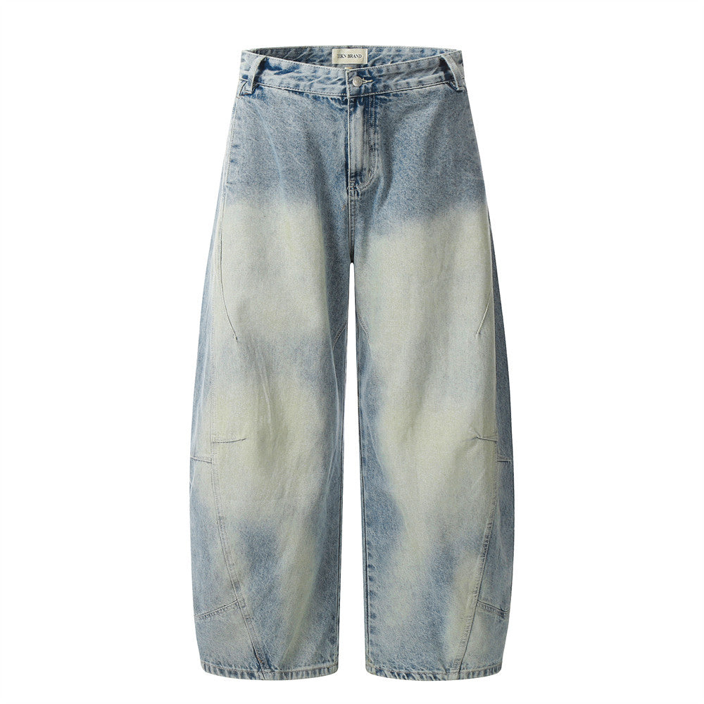 Acid Wash Stiching Barrel Jeans | Inflation Streetwear – INFLATION
