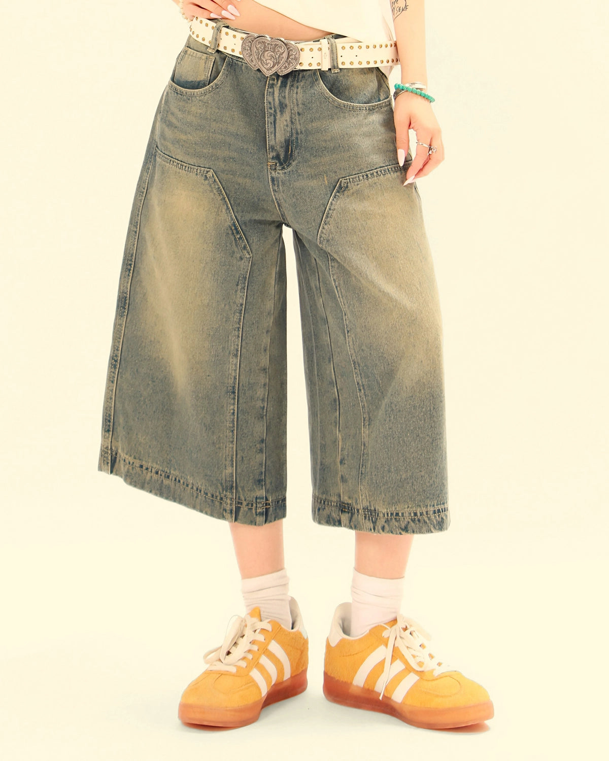Acid Wash Jumbo Jorts | Inflation Streetwear – INFLATION