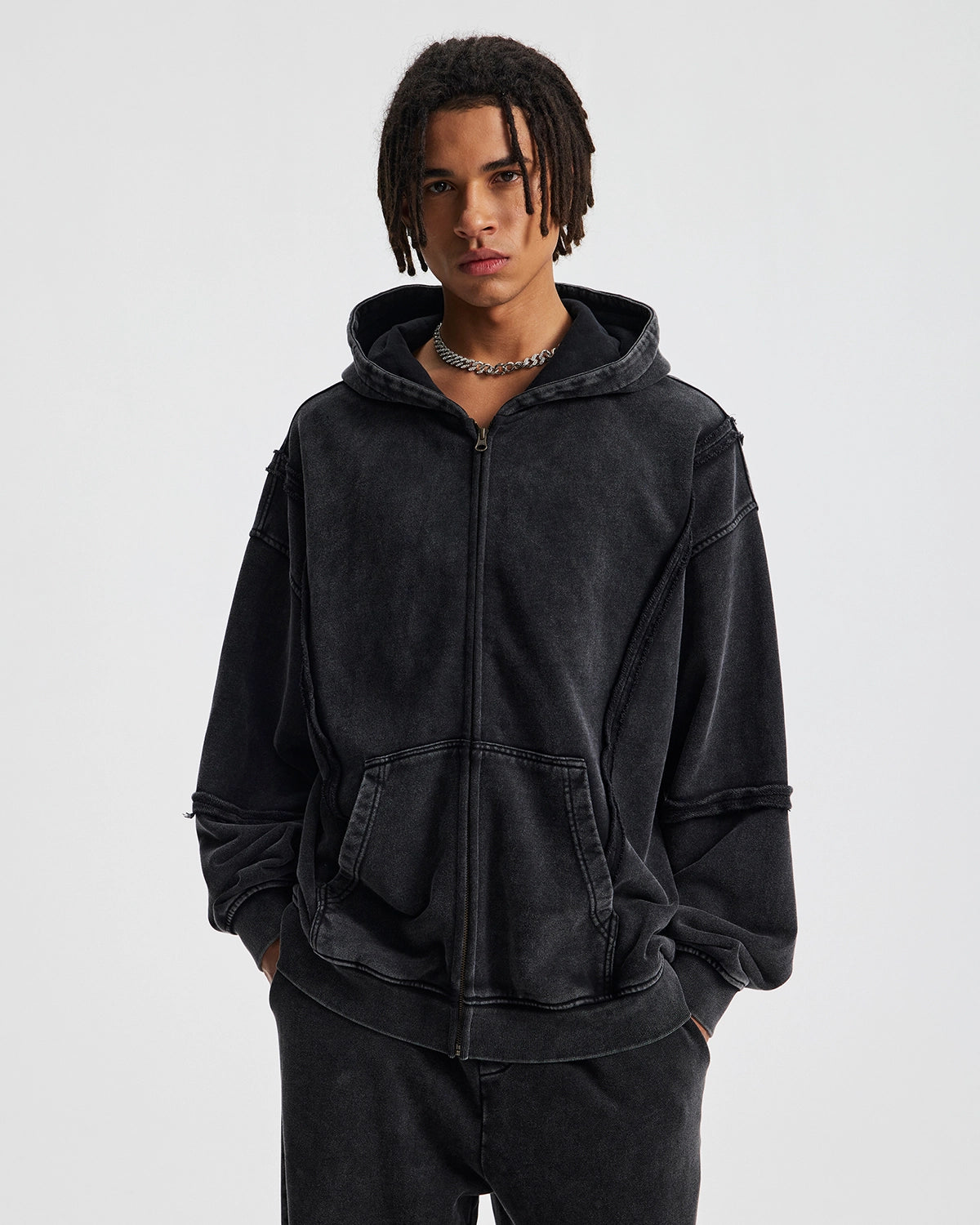 Acid Wash Oversized Zip Up Hoodies | Inflation Streetwear – INFLATION