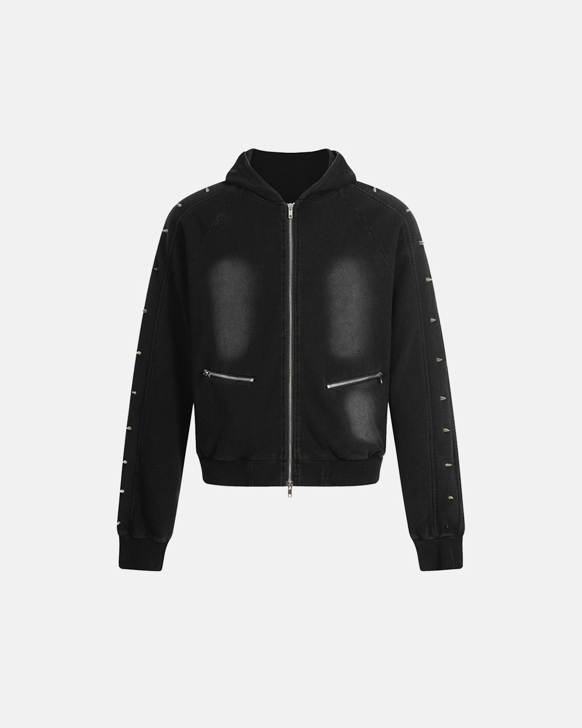 Rivet Acid Wash Zip Up Hoodies | Inflation Streetwear – INFLATION