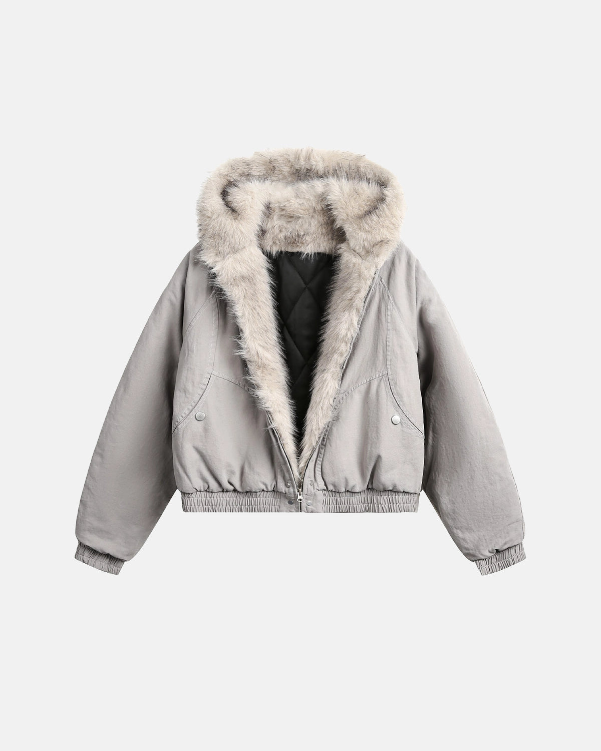 Faux Fur Lined Bomber Hooded Jacket | Inflation Streetwear – INFLATION