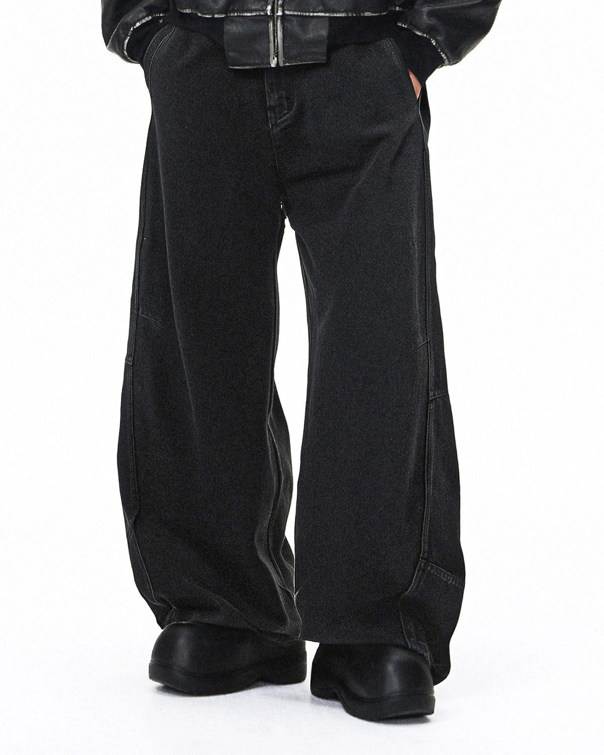 Acid Washed Black Barrel Jeans | Inflation Streetwear – INFLATION