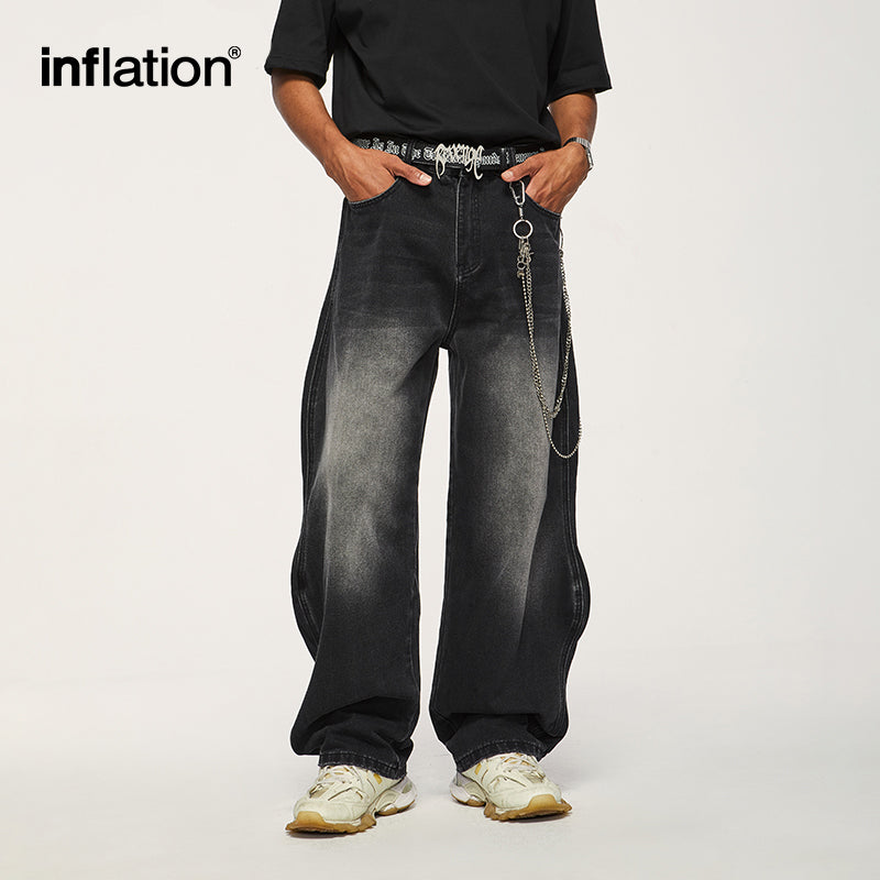 INFLATION Brand Washed Baggy Denim Pants