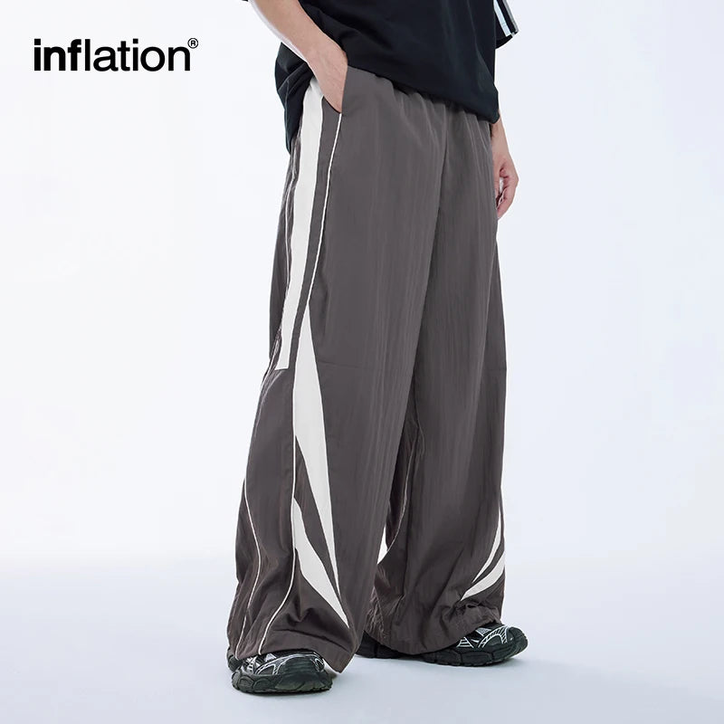 INFLATION Retro Patchwork Wide-leg Track Pants Sportswear
